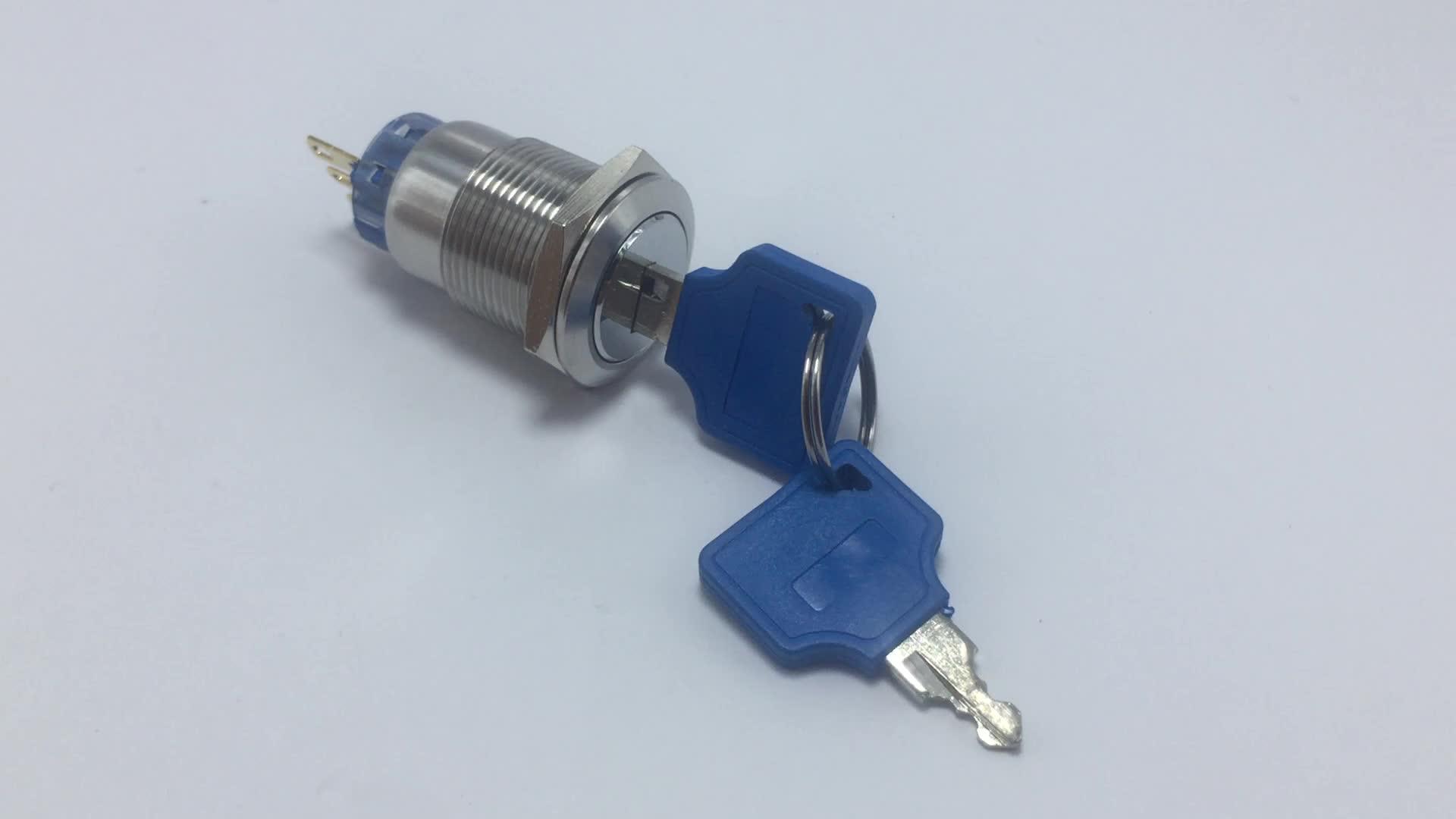19mm 2 Position Key Switch - Buy Key Switch,19mm Key Switch,2 Position ...