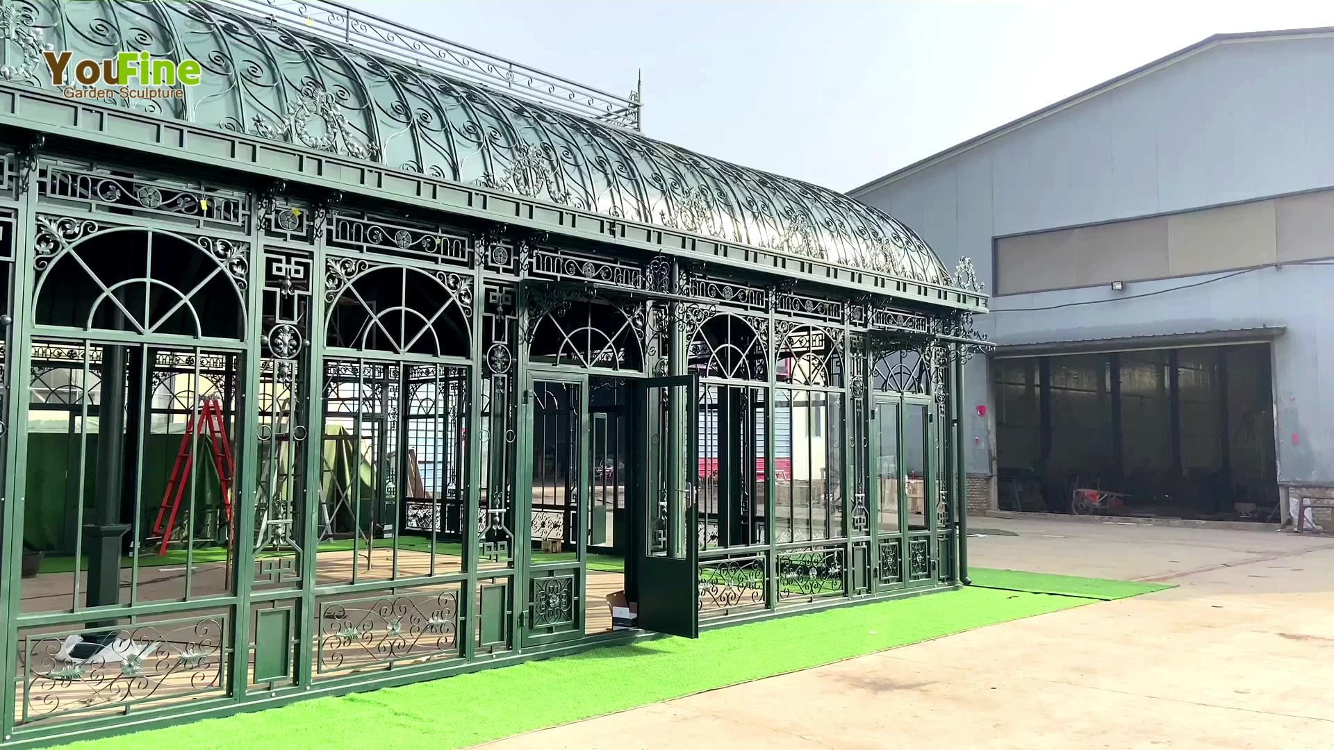 Outdoor Large Garden Gazebos Wrought Iron Greenhouse For Sale - Buy ...