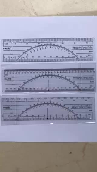 Flexible Straight Plastic Engineer Scale With Protractor In Sandwich ...