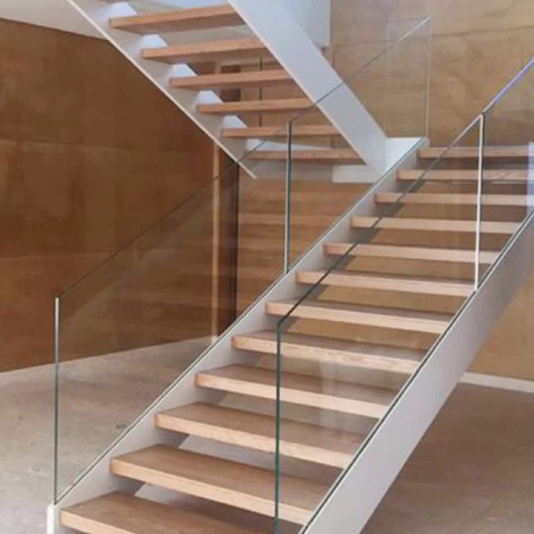 Desain Tangga Baja Stringer Modern Bentuk U,Tangga Tangga Kaca Tangga ...