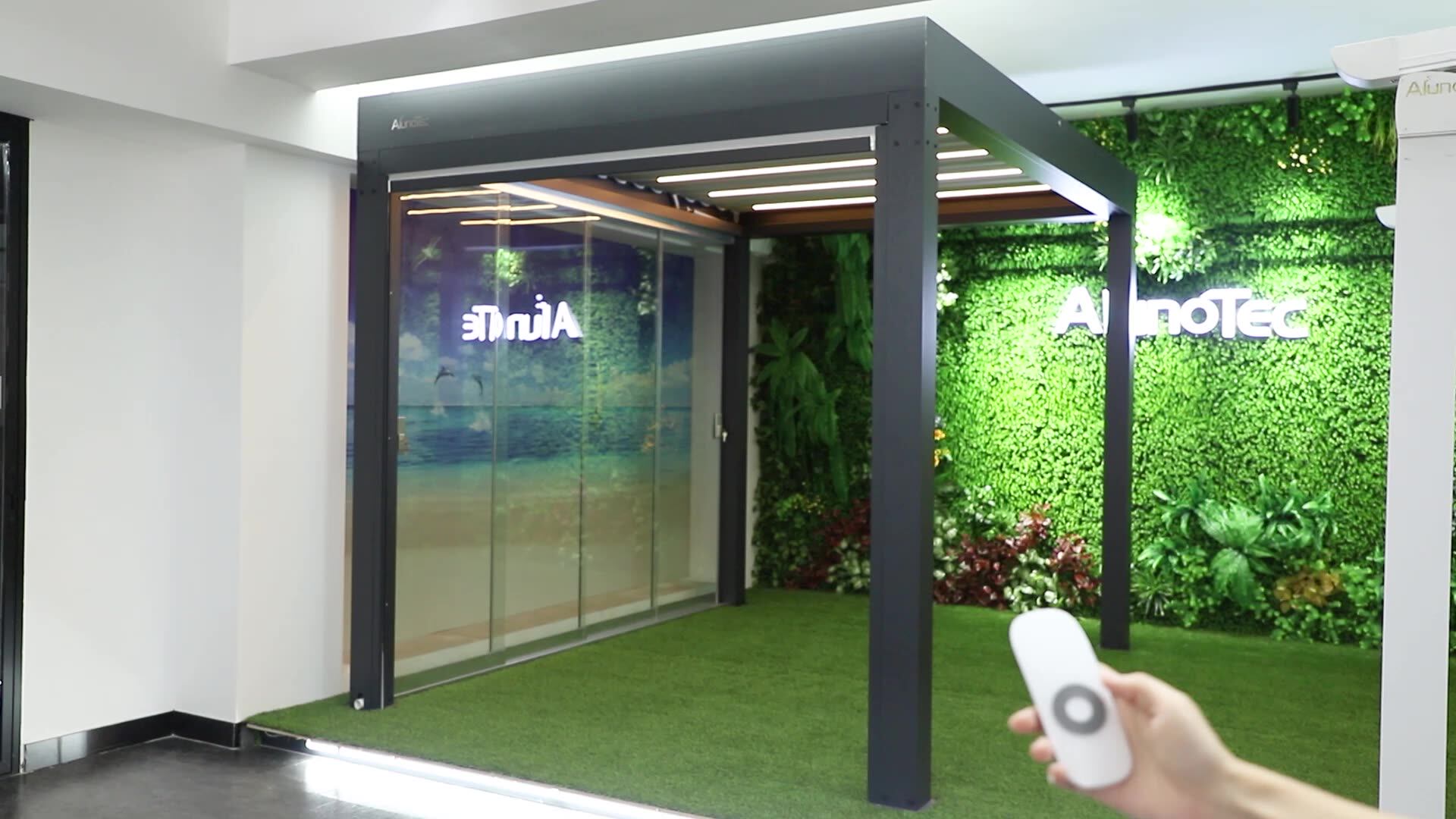 Outdoor Motorized Bioclimatic Opening Louver Roof Aluminum Gazebo 3x3 ...