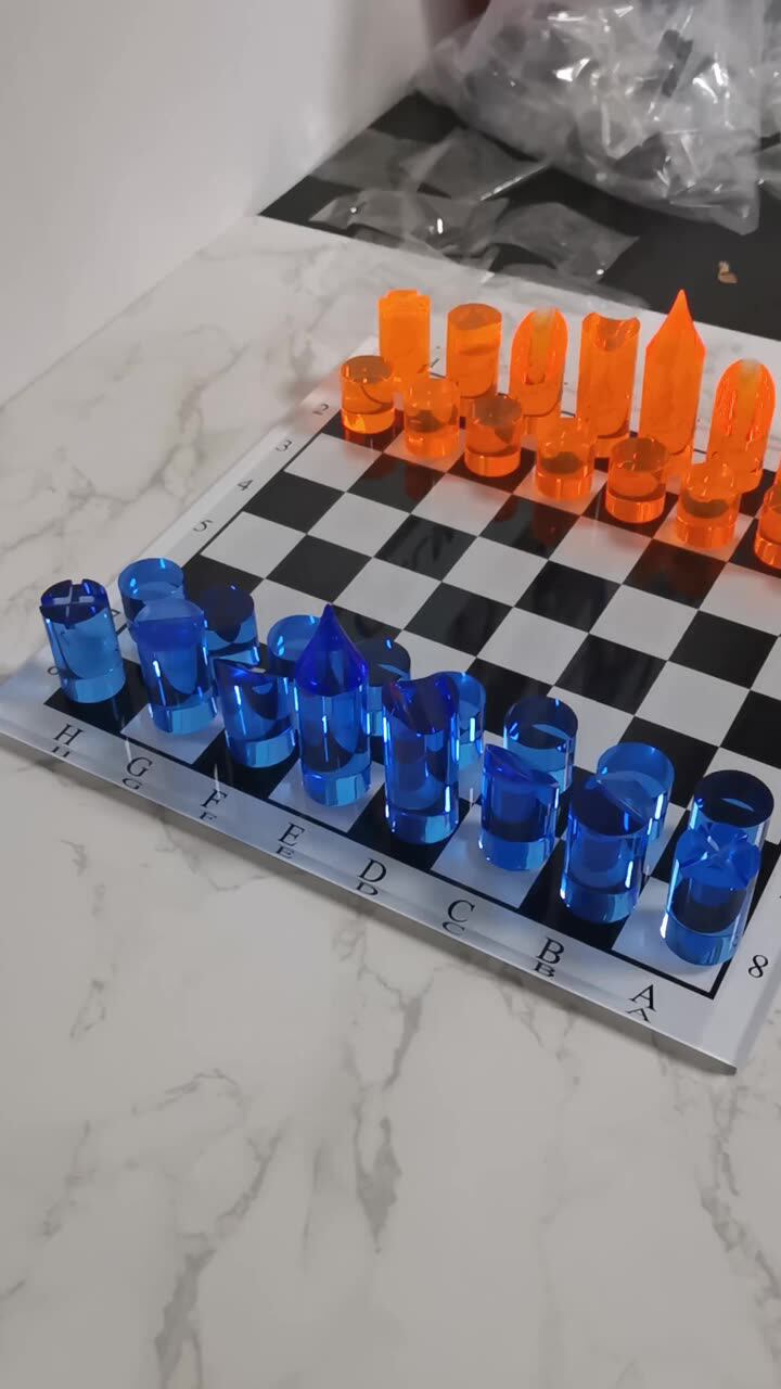 Custom Chess Set Clear Acrylic Chess Game Board Children Game Toys ...
