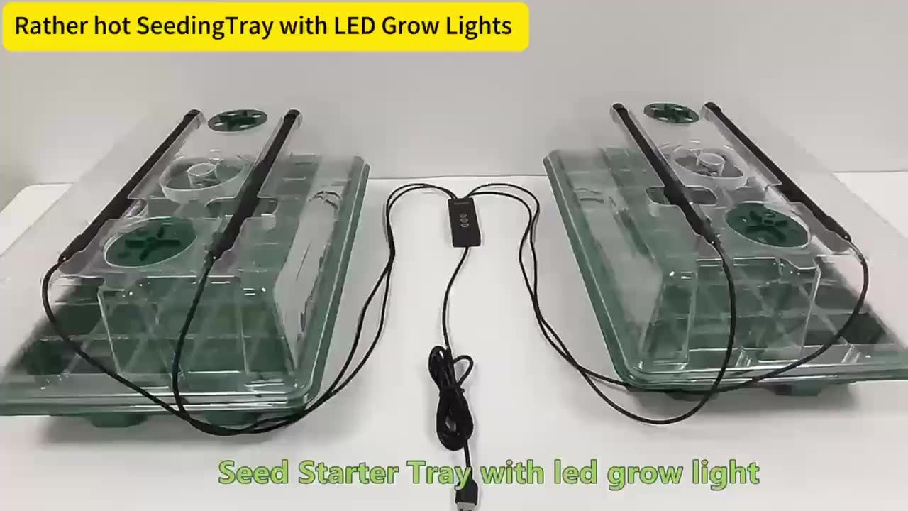 Bava 2024 Update 40 Cells Seed Starter Kit Dimmable Led Grow Light Bar ...