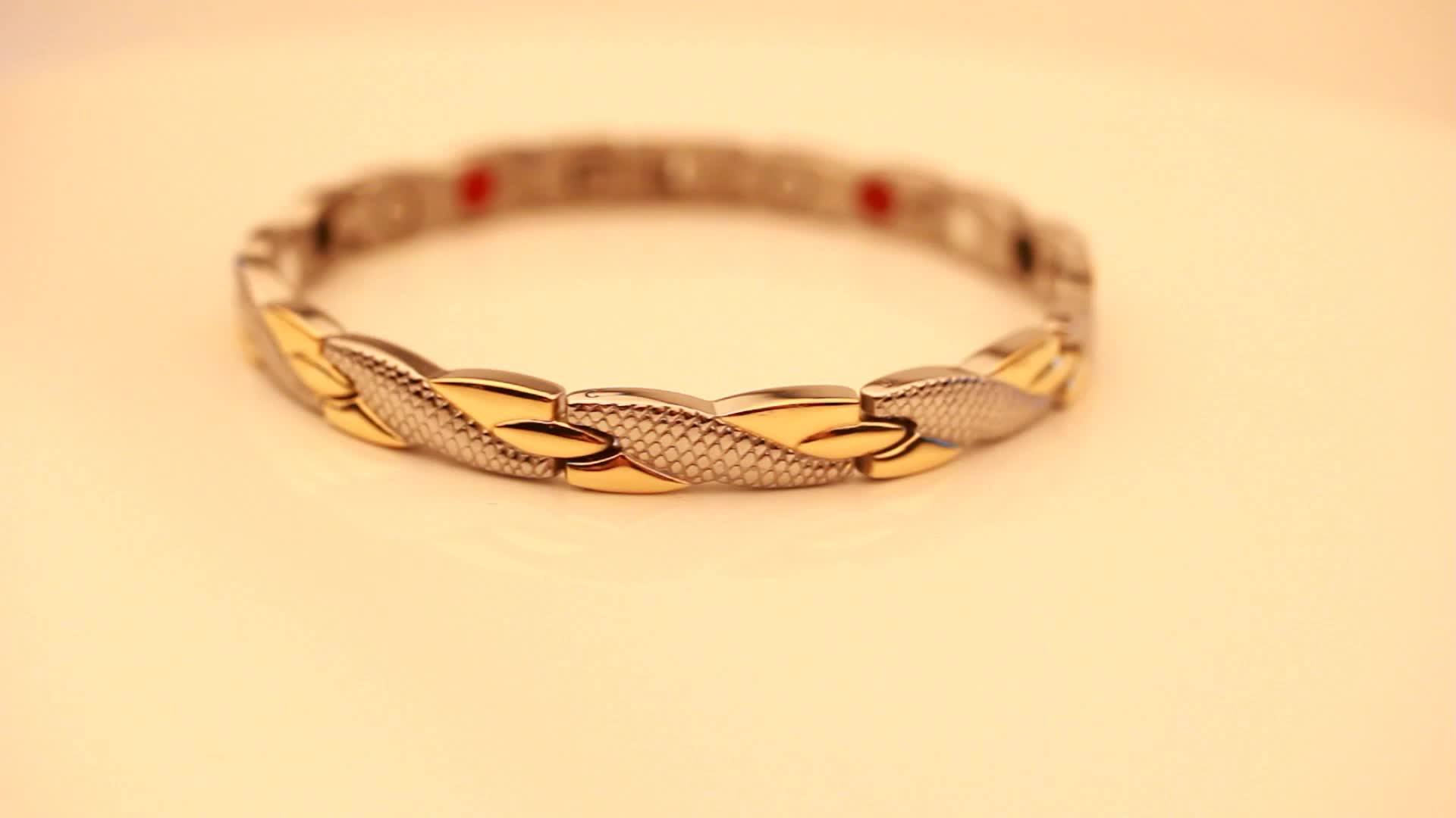 Power Wristband Bracelet Stainless Steel Expandable Bio Health Magnetic ...