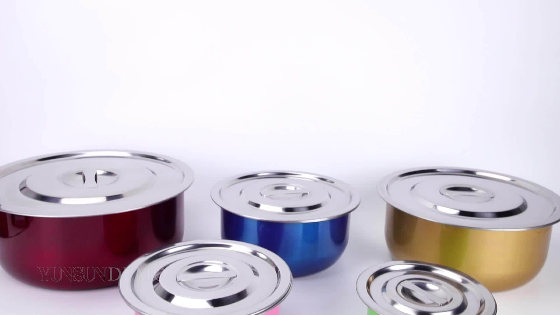 Set Of 5 Decoration Stainless Steel Flower Colorful Printed Indian ...