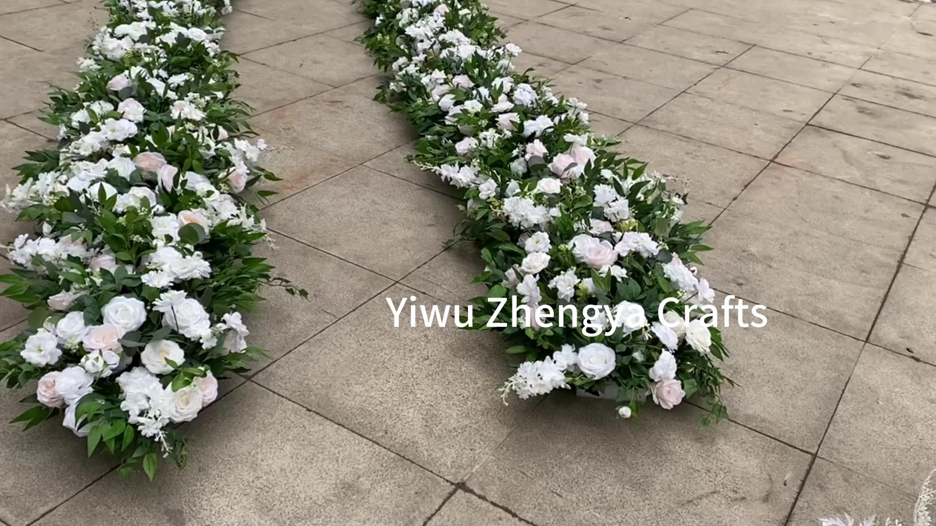 Customized Wedding Floral Silk Artificial Green Leaves White Roses ...