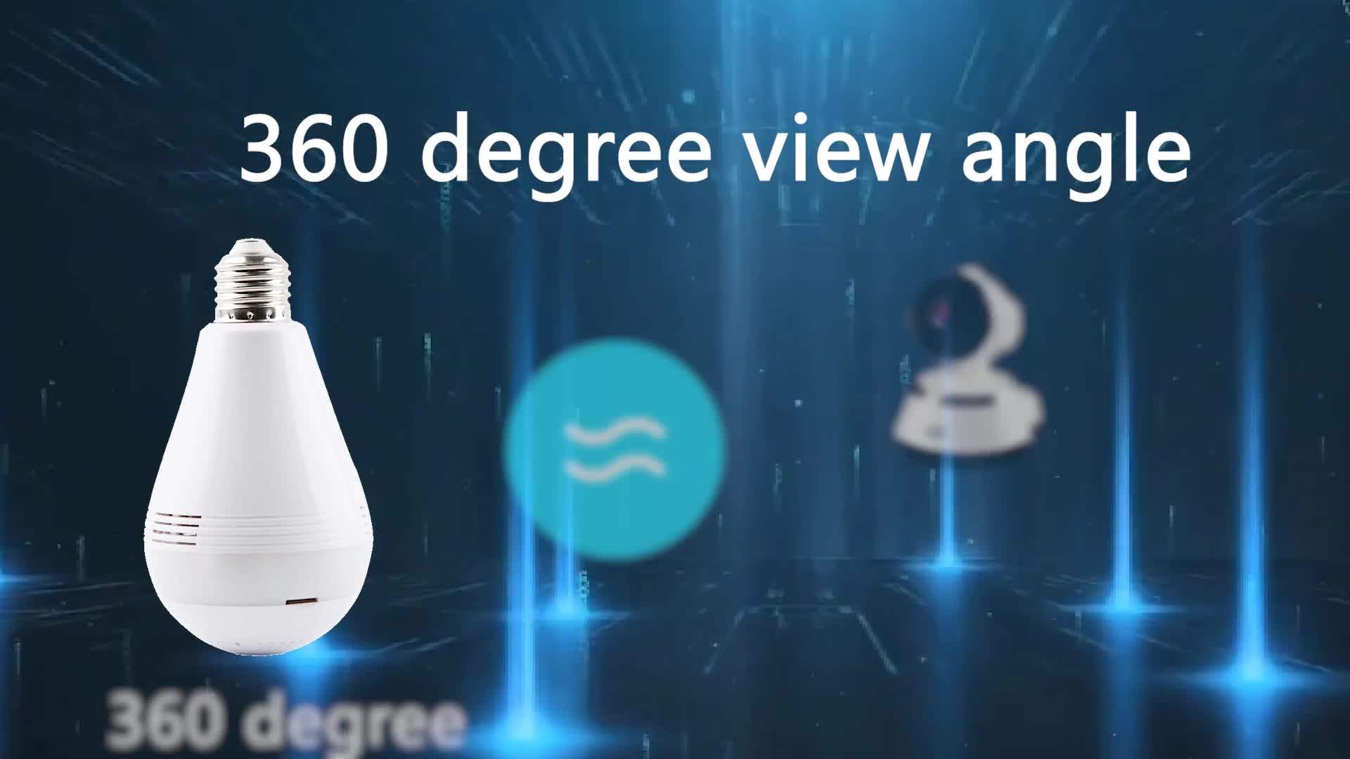 1080p Fisheye Hidden Light Bulb Wireless Vr 360 Degree 3d Panoramic ...