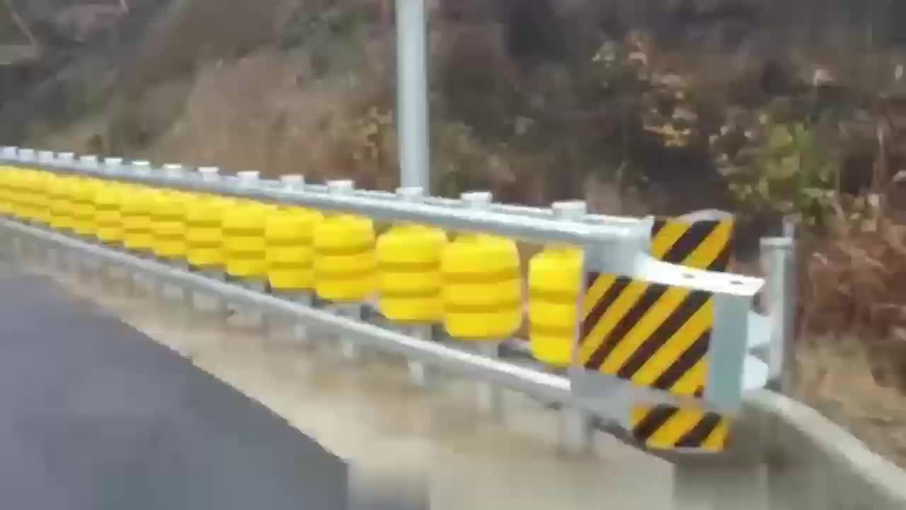 Double Barrel And Single Barrel Eva Filled Guardrails Highway Safety ...