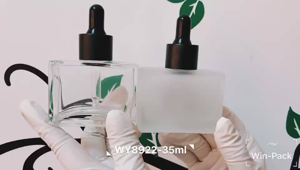 Luxury Clear Frost Square 35ml 50ml Glass Dropper Serum Perfume Bottle ...