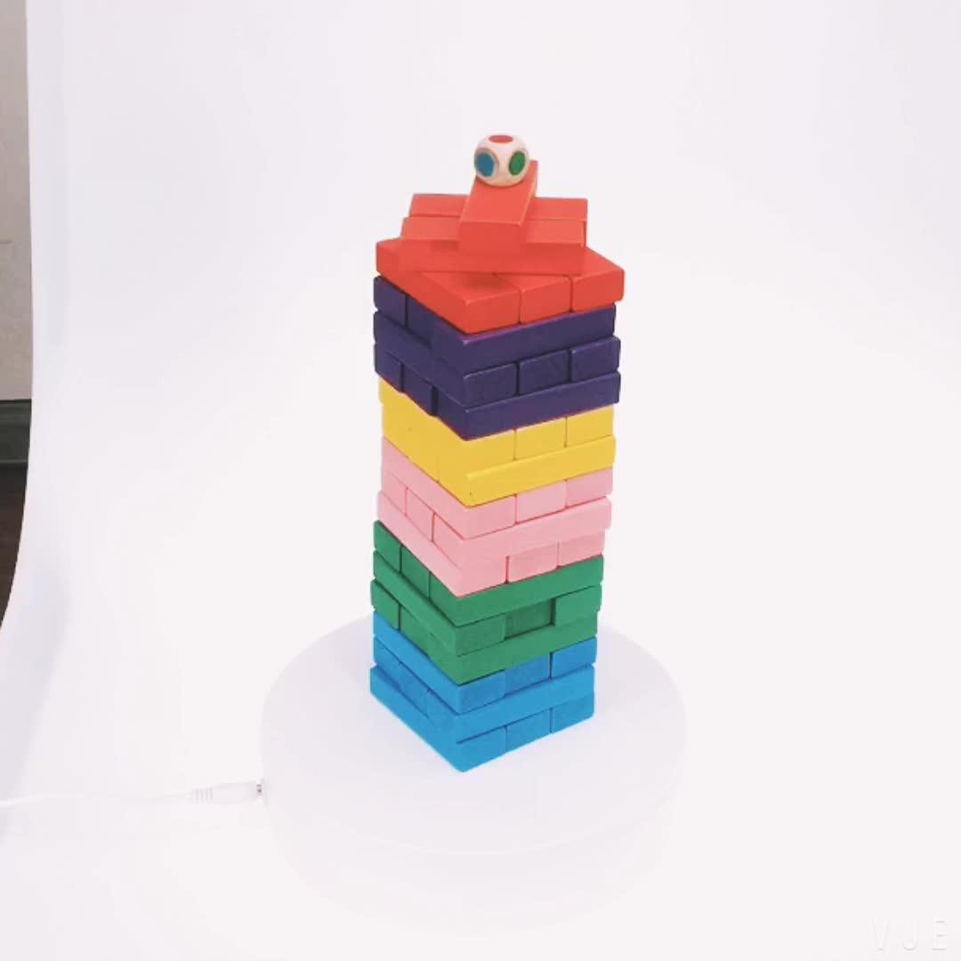 Mini Color Wooden Stacking Board Games Building Blocks For Kids Timber ...