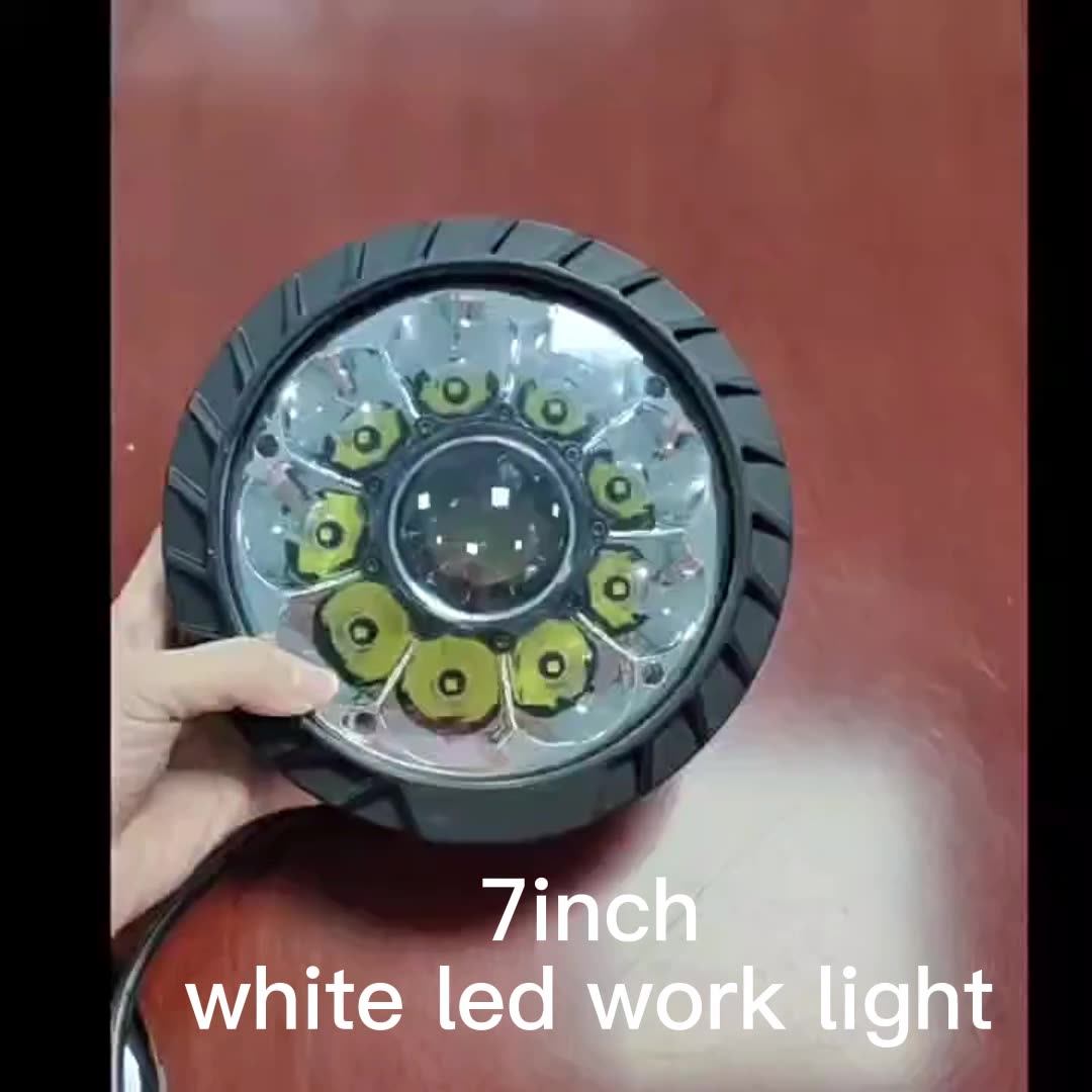 Round Shape 12v 24v Bumper Truck Offroad Spotlight 7inch Driving Lights ...
