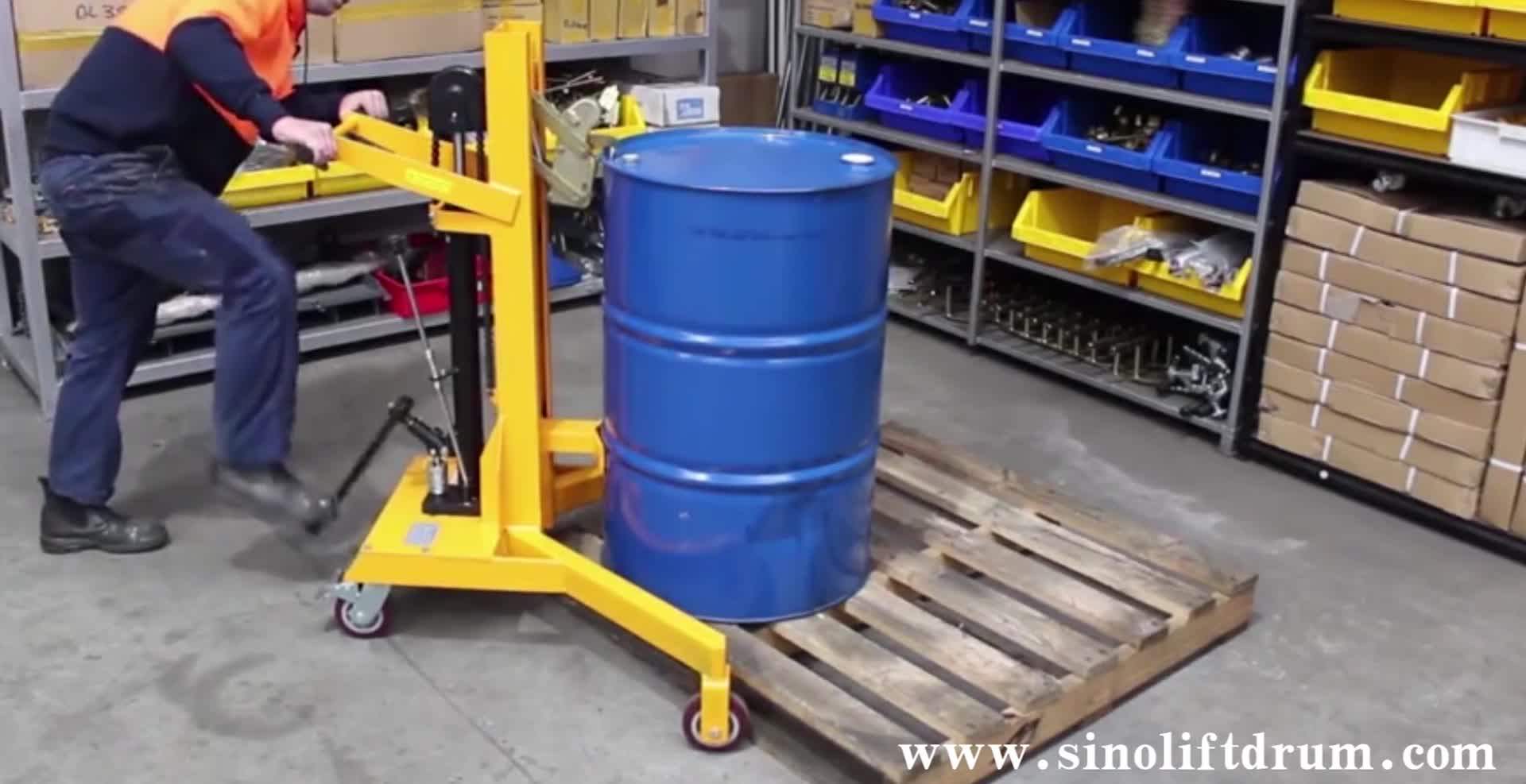 Sinolift Dtf450 Hand Hydraulic Rotating Oil Drum Lifter With Triangle ...