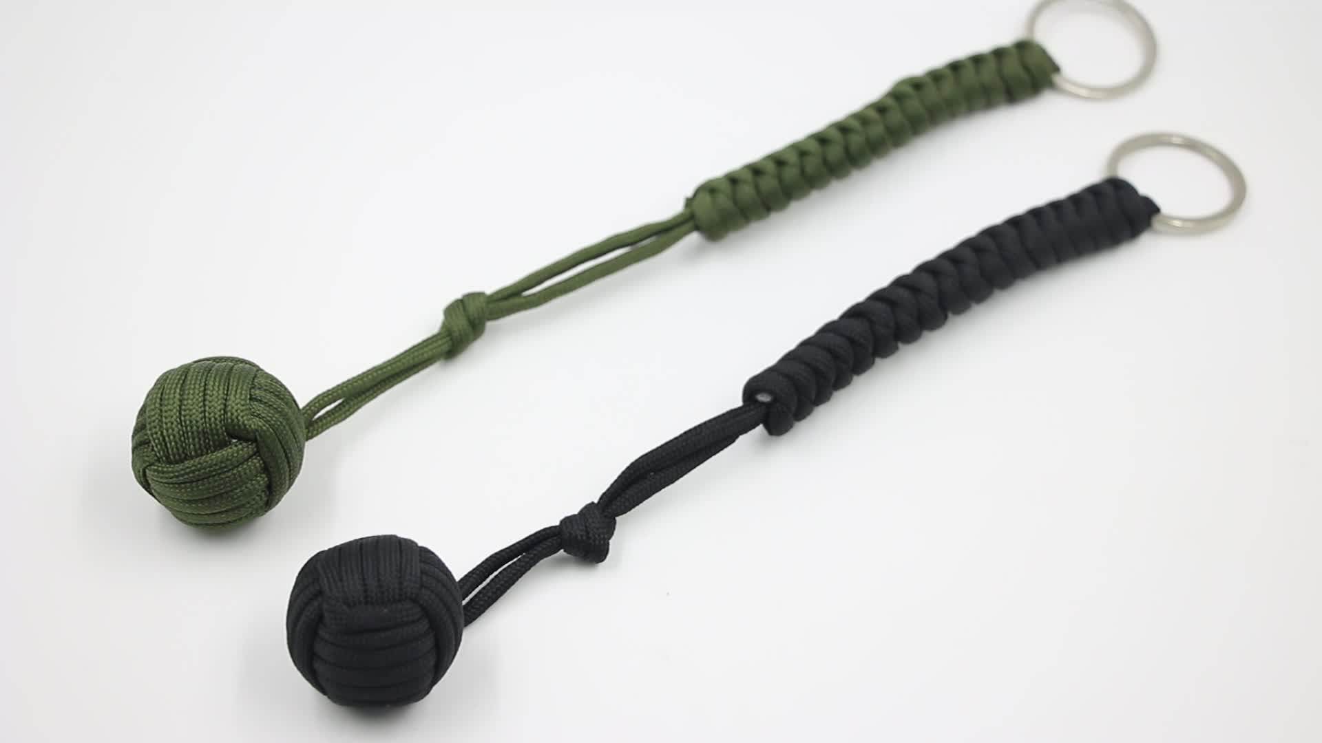 Hiking/Camping Military survival self defense 550 paracord monkey fist ...