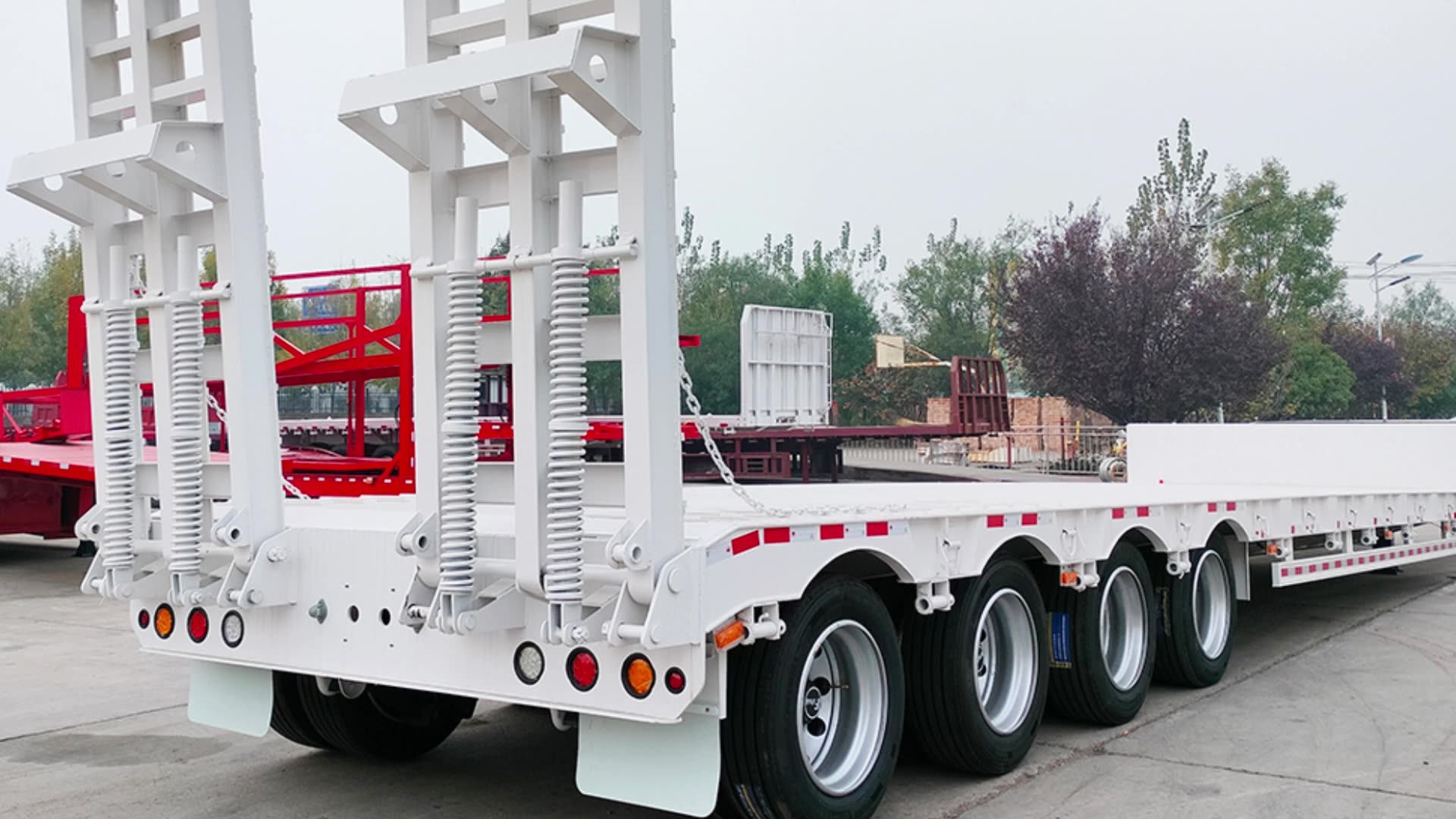 Chinese Factory Load Low Bed Semi-trailer 80 Ton Detachable Gooseneck ...