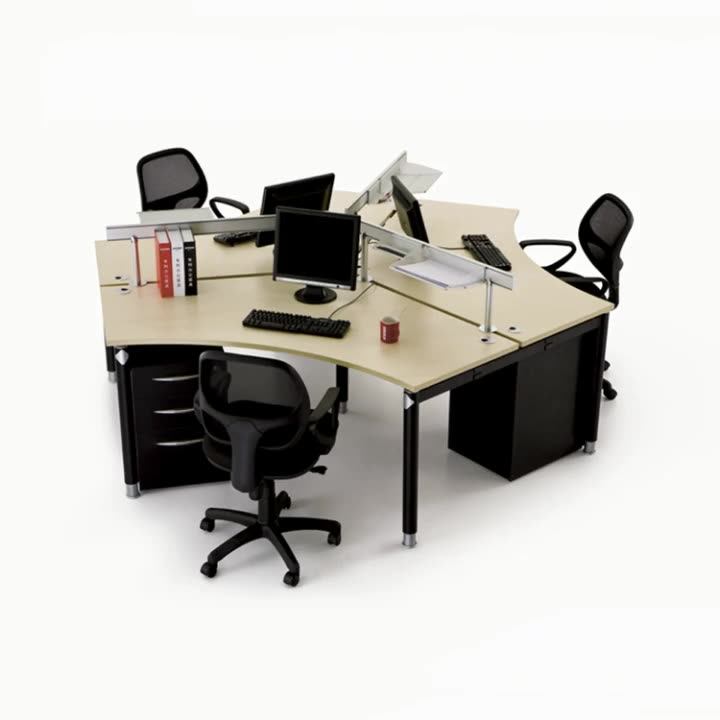 3 Person Office Workstation/office Furniture 120 Degree Workstation ...