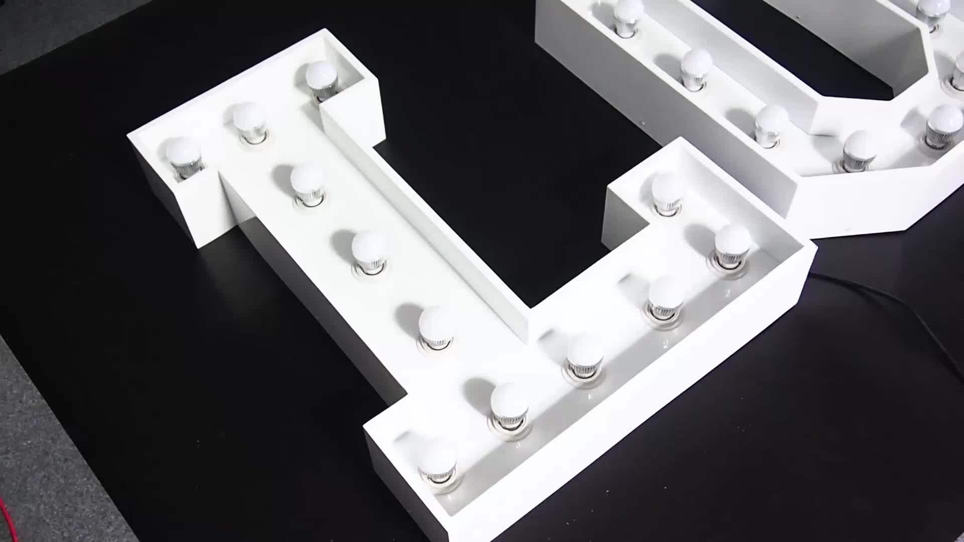 High Quality Led Front Lit Large Bulb Letter Signs Marquee Numbers ...