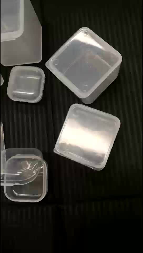 Square Hinged Lid Plastic Containers / Small Box Packaging Plastic Mini ...