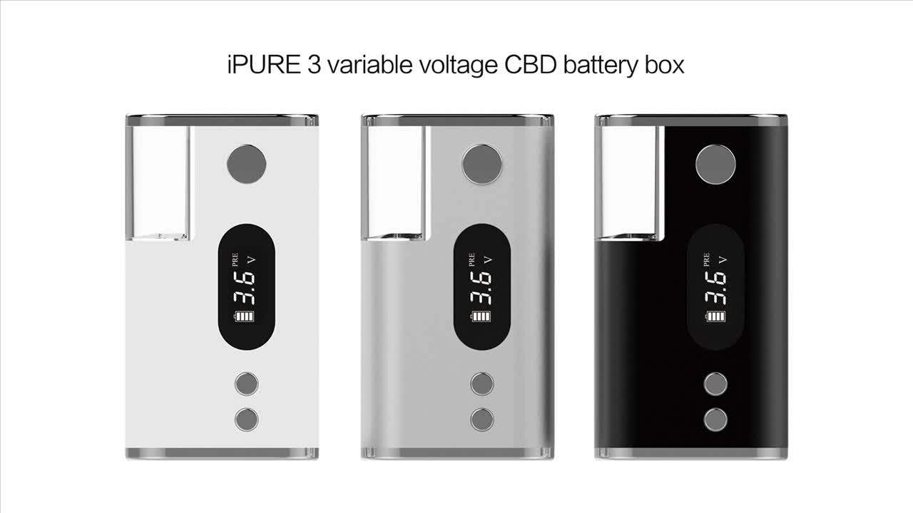 Newest Portable Vaporizer Yarktech Ipure 3 Cbd Vape Mod Kits With 510 ...