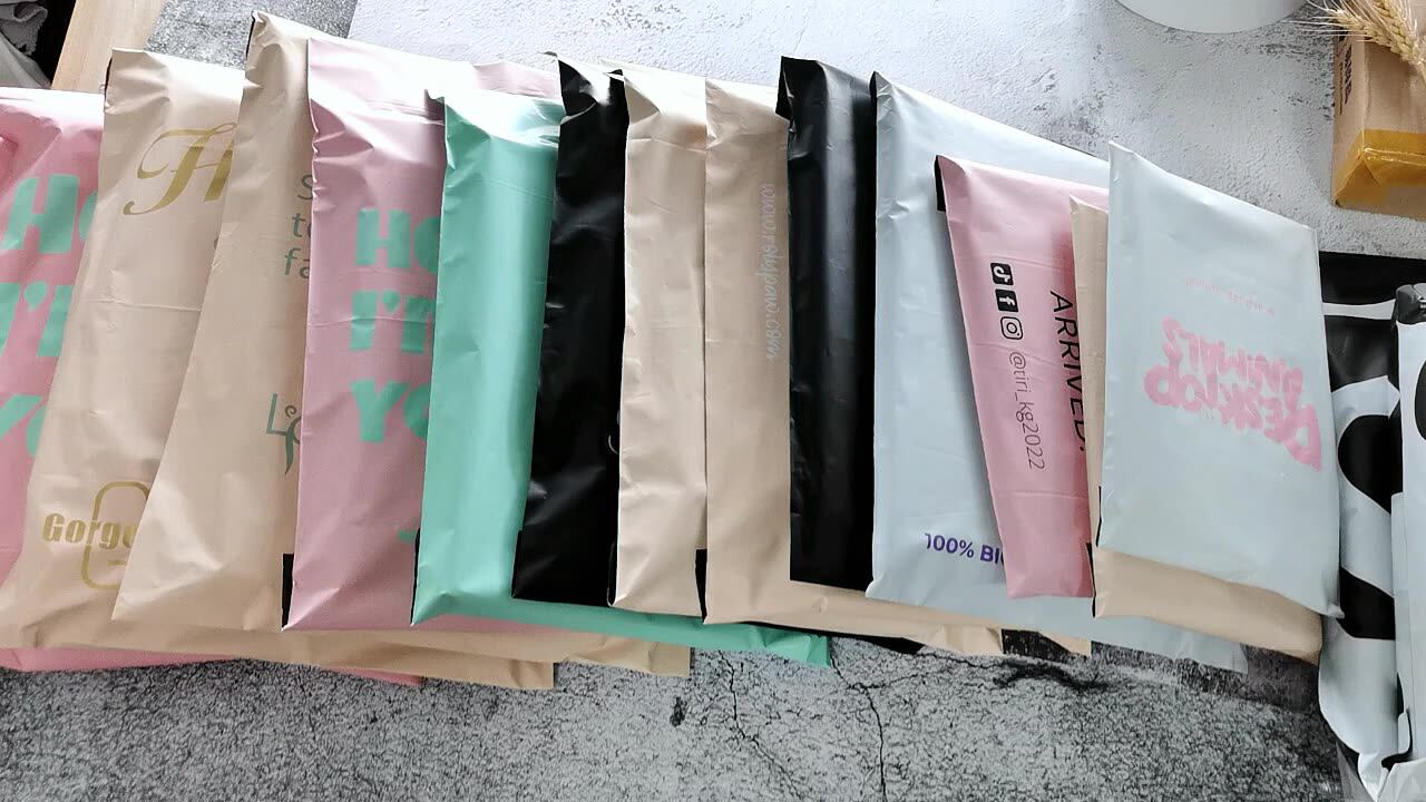 Custom Print Logo Matt Black Mailerpoly Polybag Plastic Mailing ...