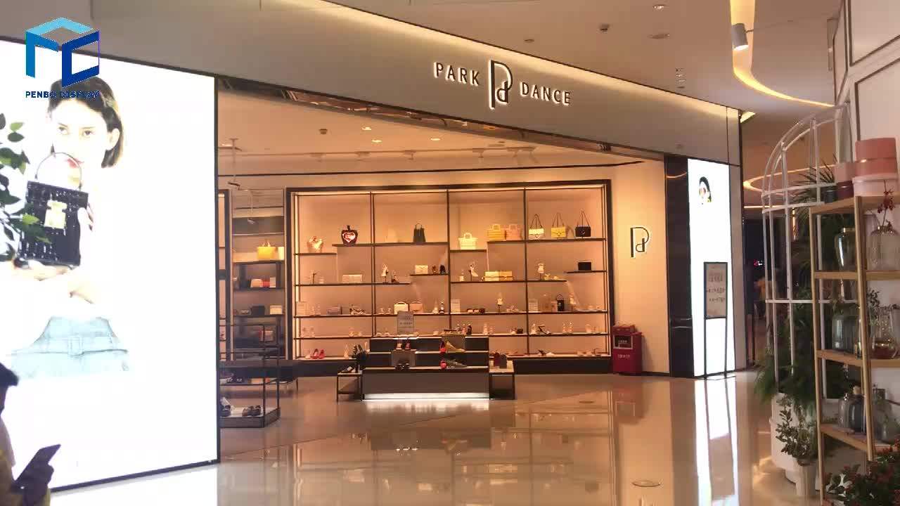 Customized Modern Bag Shelves Bags Display Showcase For Retail Store ...