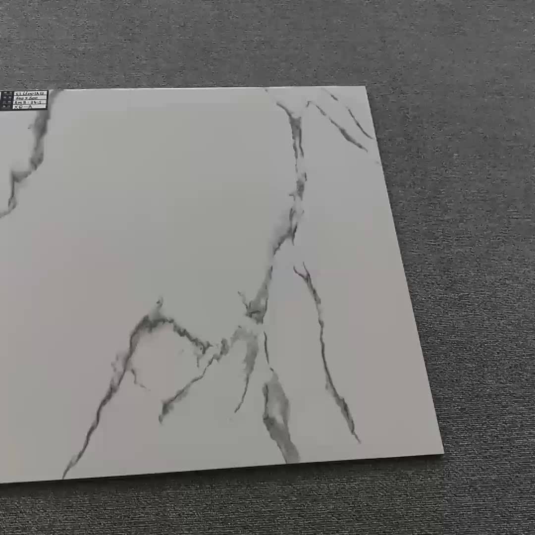 Calcatta White Marble Polished Porcelain Tile 32*32 Vein Floor Tile ...
