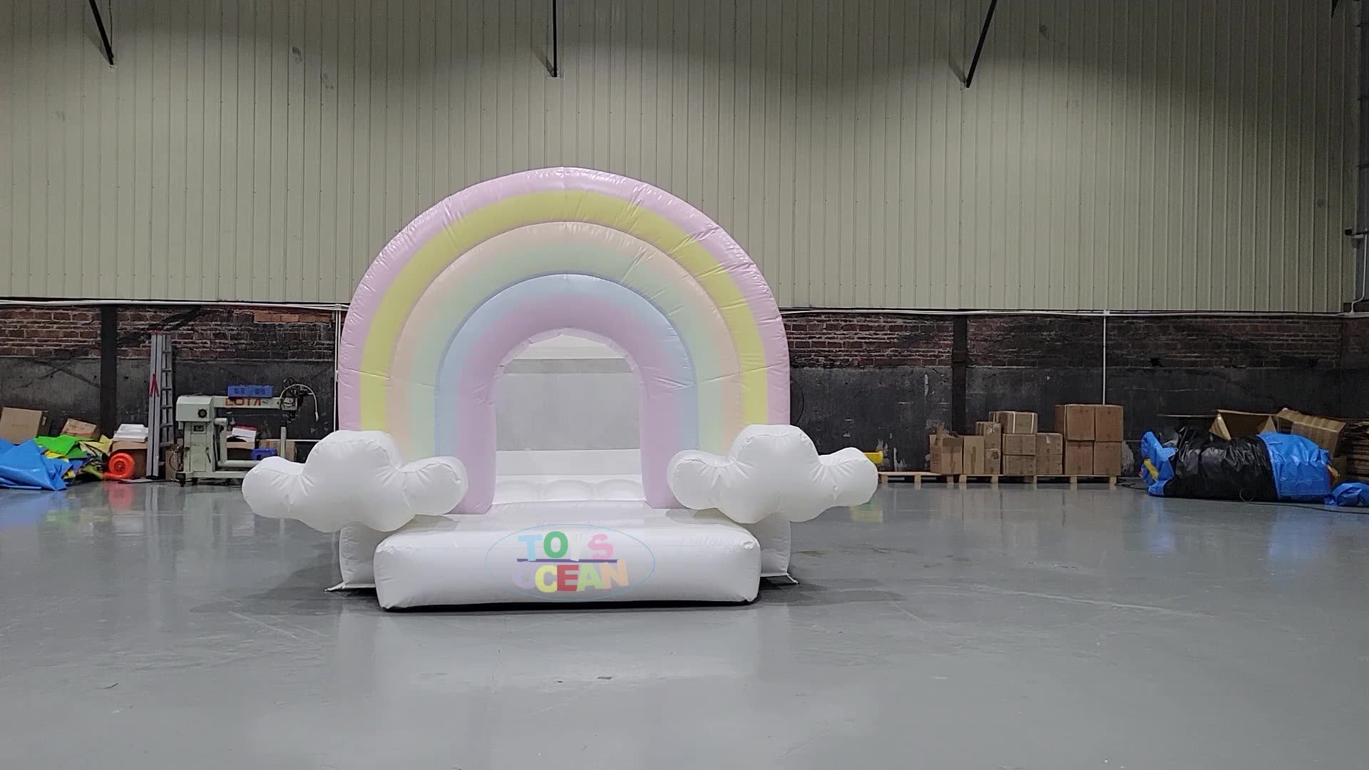 Bouncy Castle Kids Bouncer Pastel Rainbow Bounce House Inflatable ...