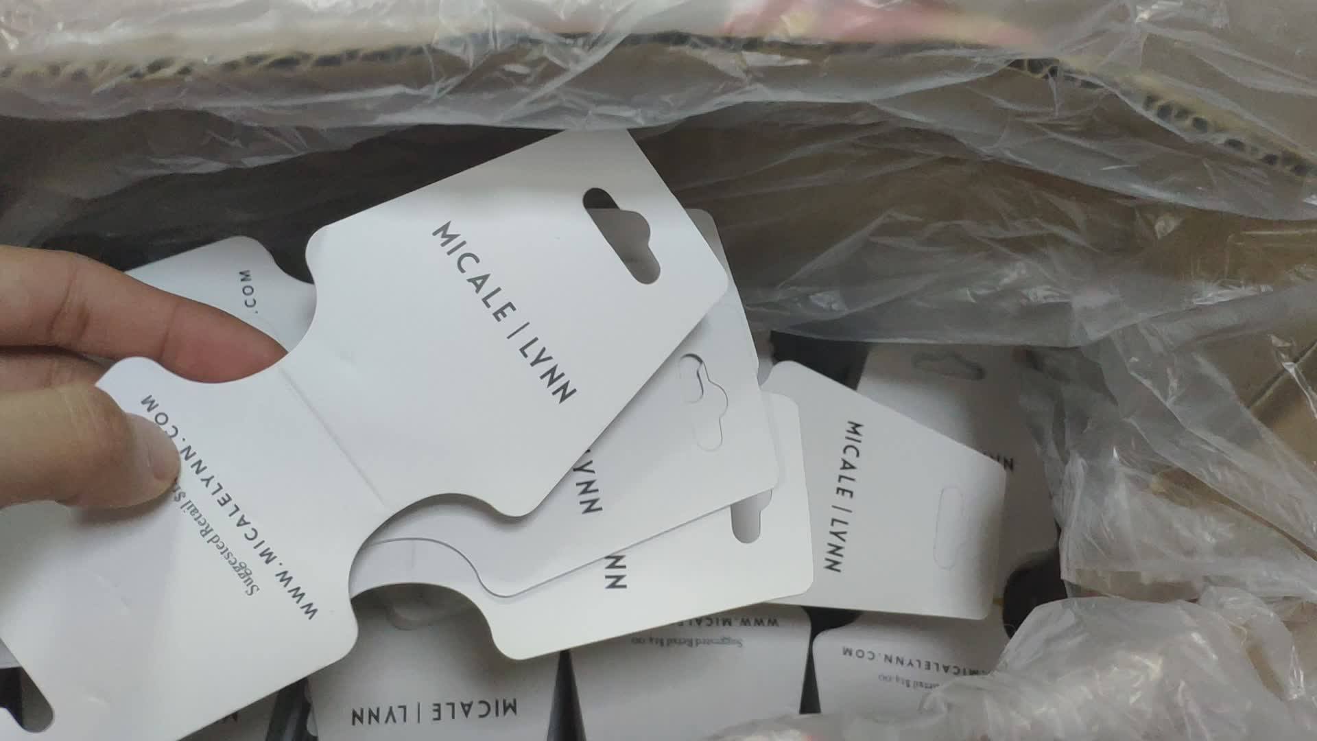 Custom Gold Foil Cardboard Printed Paper Jewelry Earring Necklace Hang ...