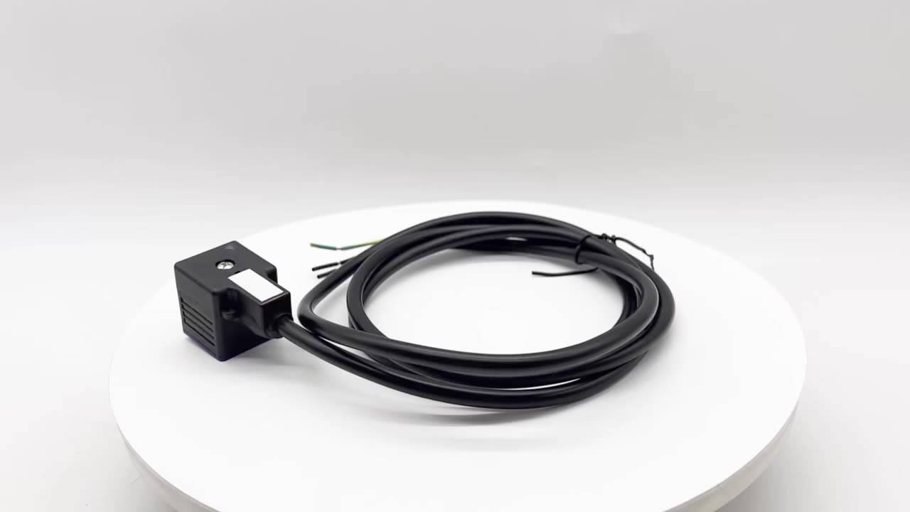 Din43650a Waterproof Ip67 2p+e 3p+e Molded Cable Solenoid Valve Coil Connector With Led ...
