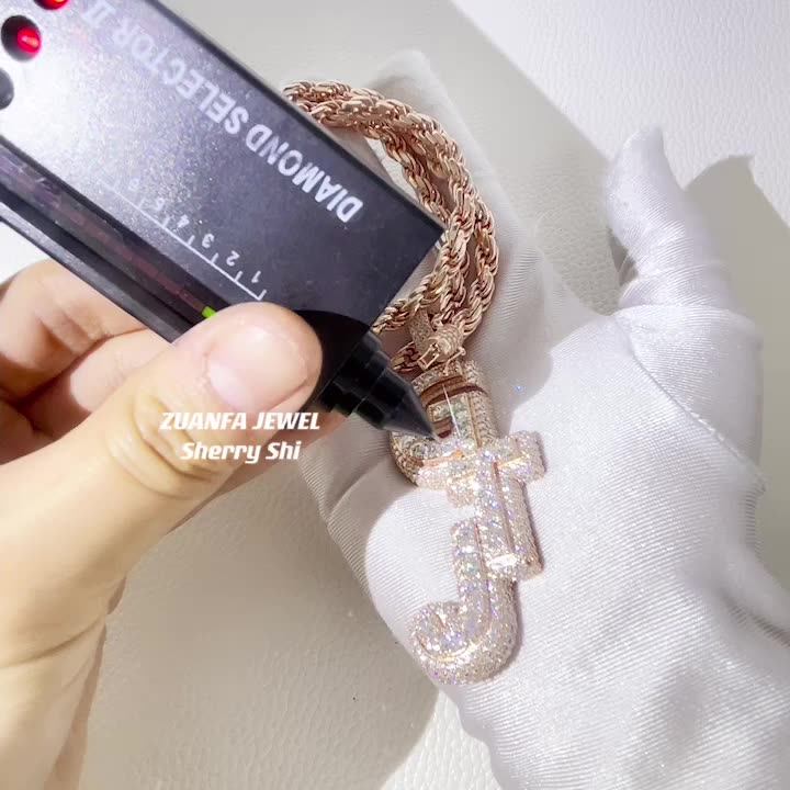 Rose Gold Iced Out Rope Chain 6mm Custom Name Chain Vvs Moissanite ...