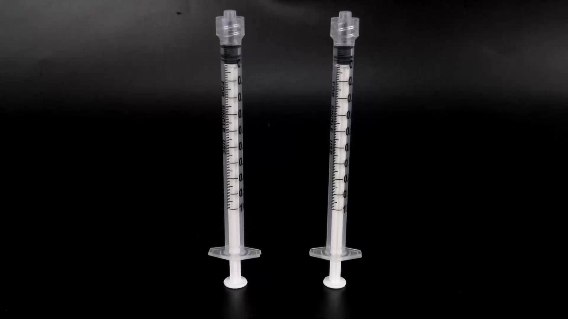 Automatic Disposable Plastic Injection Syringes 1ml Luer Lock Screw ...