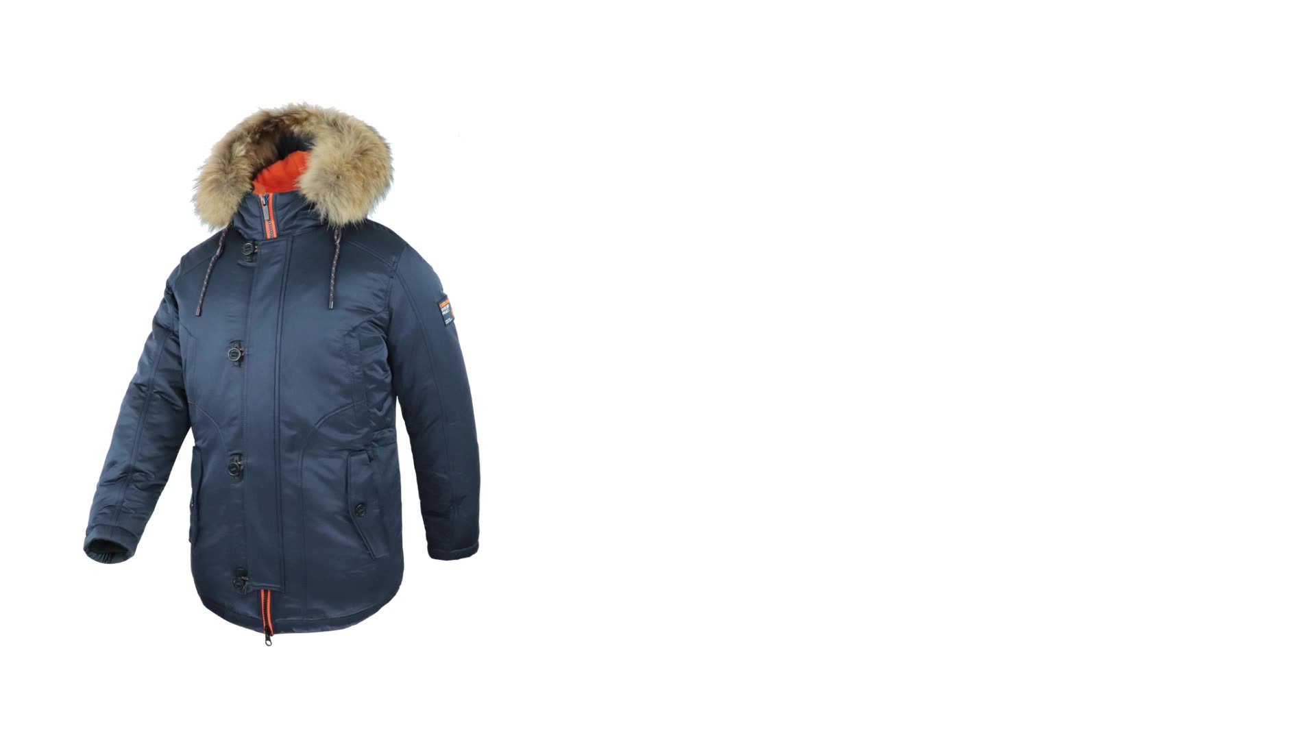 Парка CORBONA N3B Мужская зимняя, длинное пальто оверсайз с капюшоном из натурального меха ...