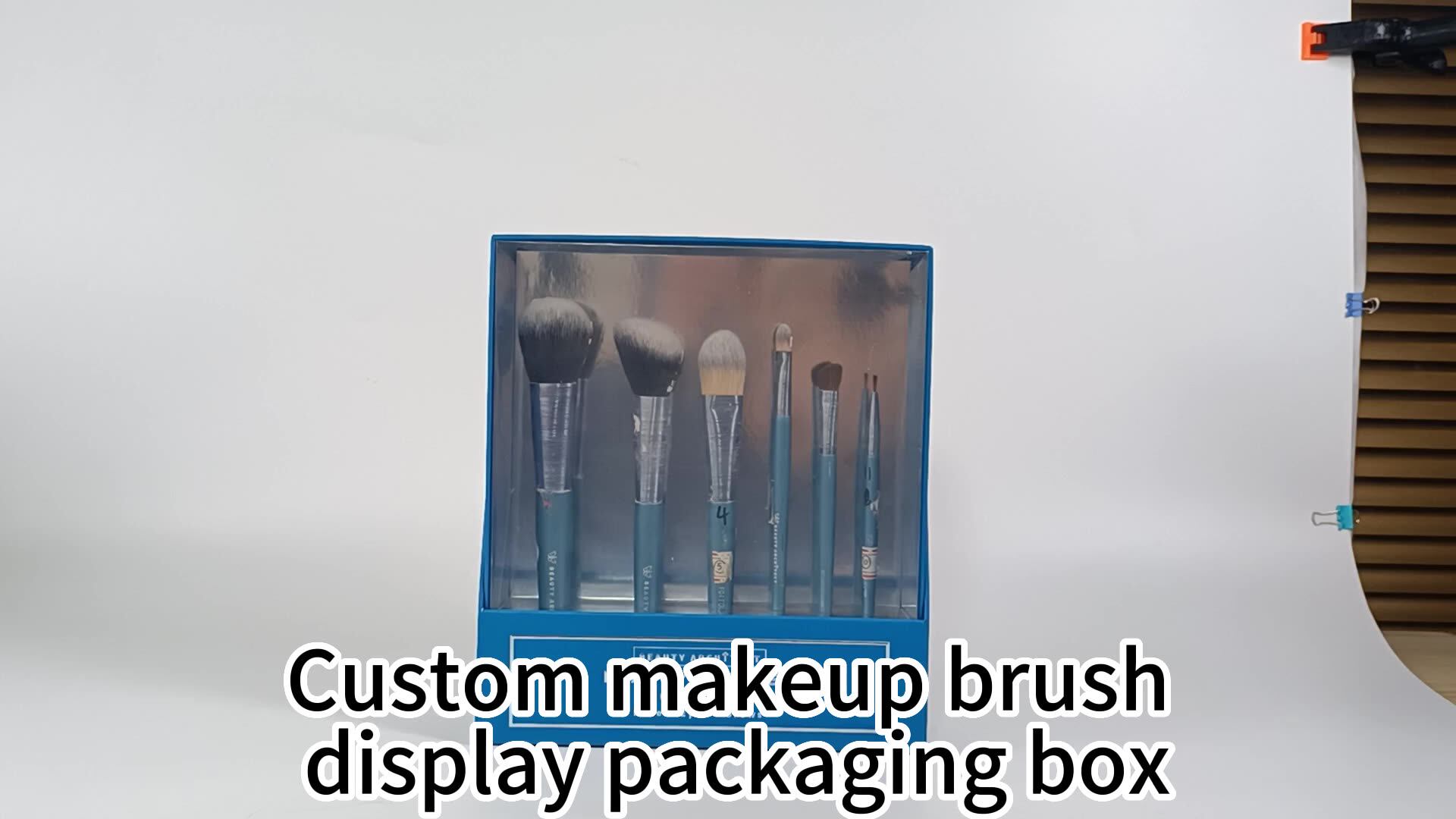 Custom Pcs Laminated Cardboard Materials Eco-friendly Display Box For Brush Set Pvc Cosmetic ...