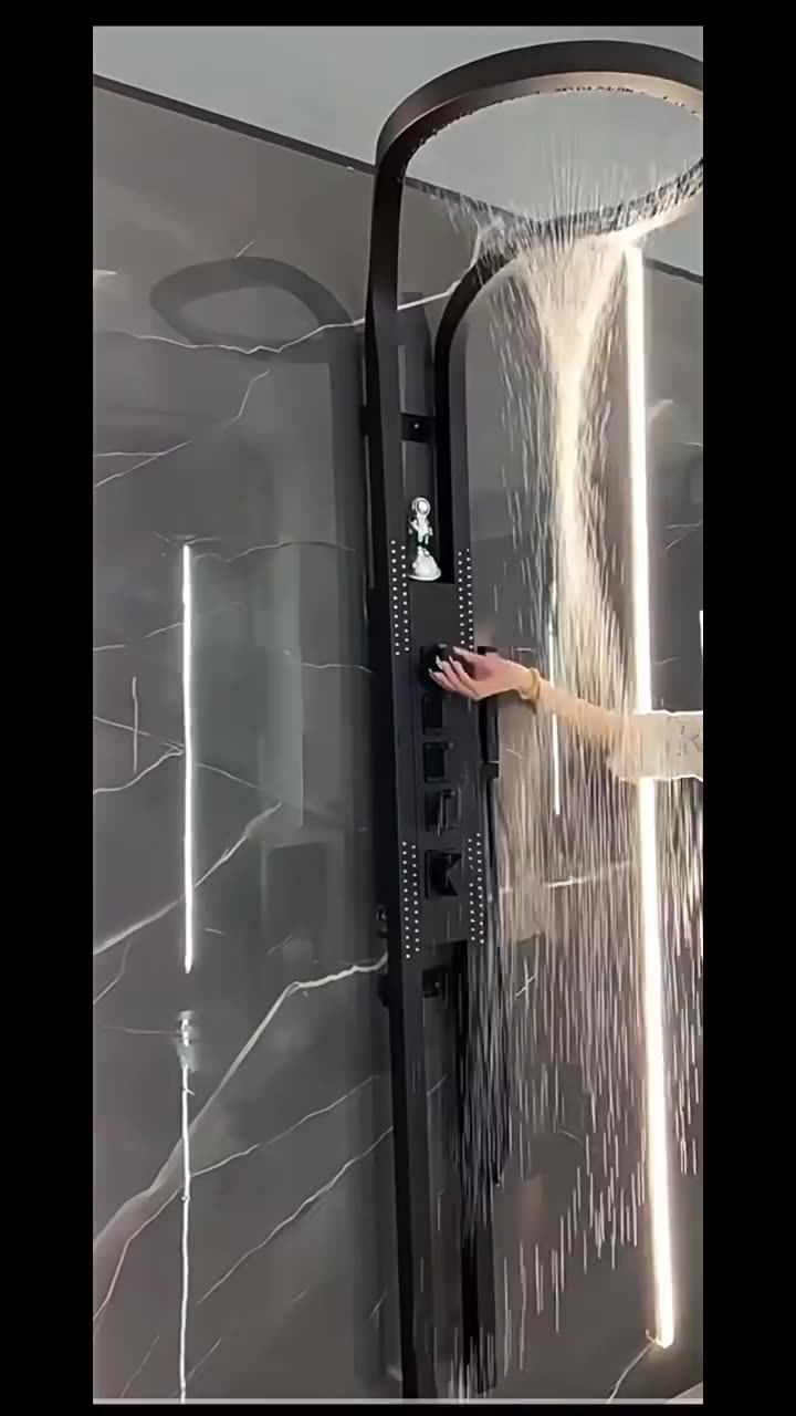 Factory Black Silver Multifunction Rainfall Piano Key Hot And Cold ...