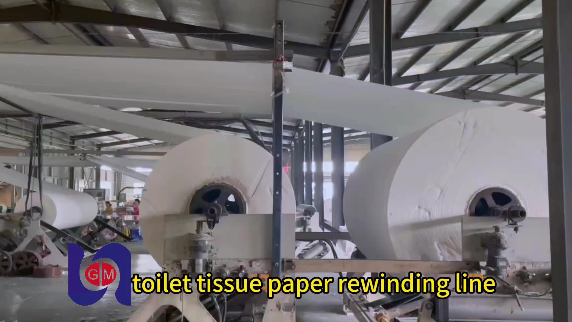 Manual Jumbo Roll Tissue Toilet Paper Rewinding Machine With Band Saw ...