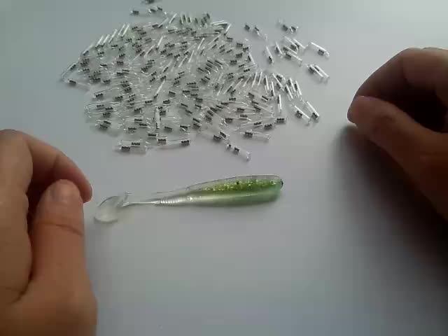 50pcs 3mm*18mm 2 Balls Jig Fishing Lure Glass Rattles Insert Tube ...