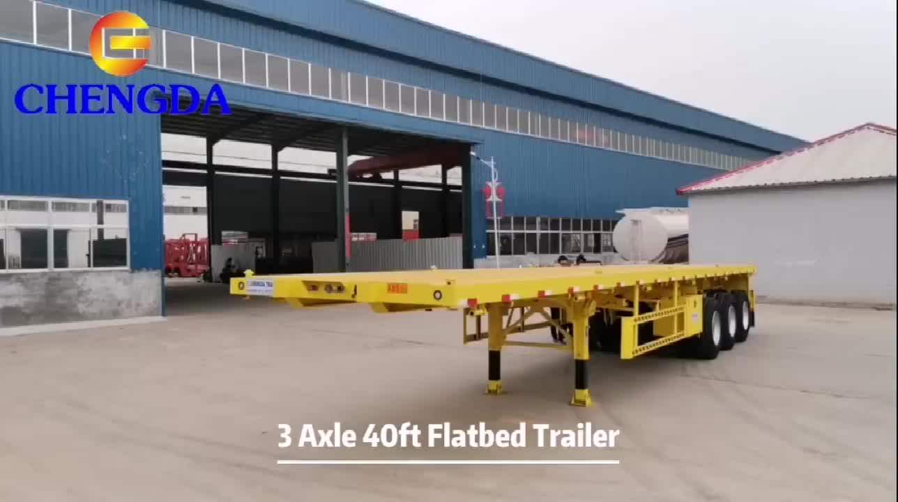 Tri-axi 30 40 Ton Low Flatbed Semi Trailer - Buy Low Boy Trailer,Low ...