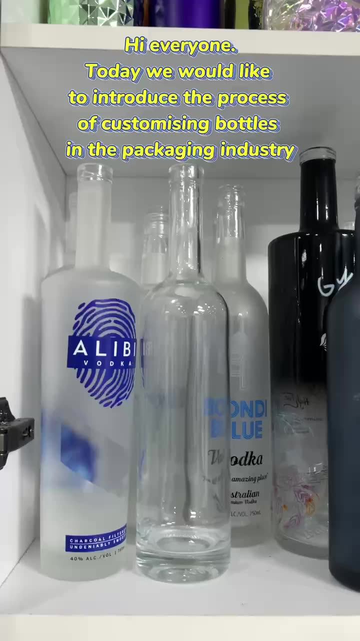 Empty 180ml 200ml Round Square Brandy Spirits Gin Rum Tequila Whisky ...