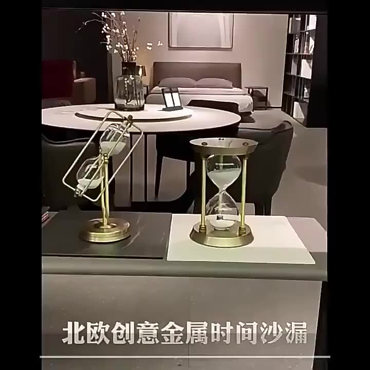 15/30/60min Creative Metal Hourglass Sand Timer Retro Office Sandglass ...