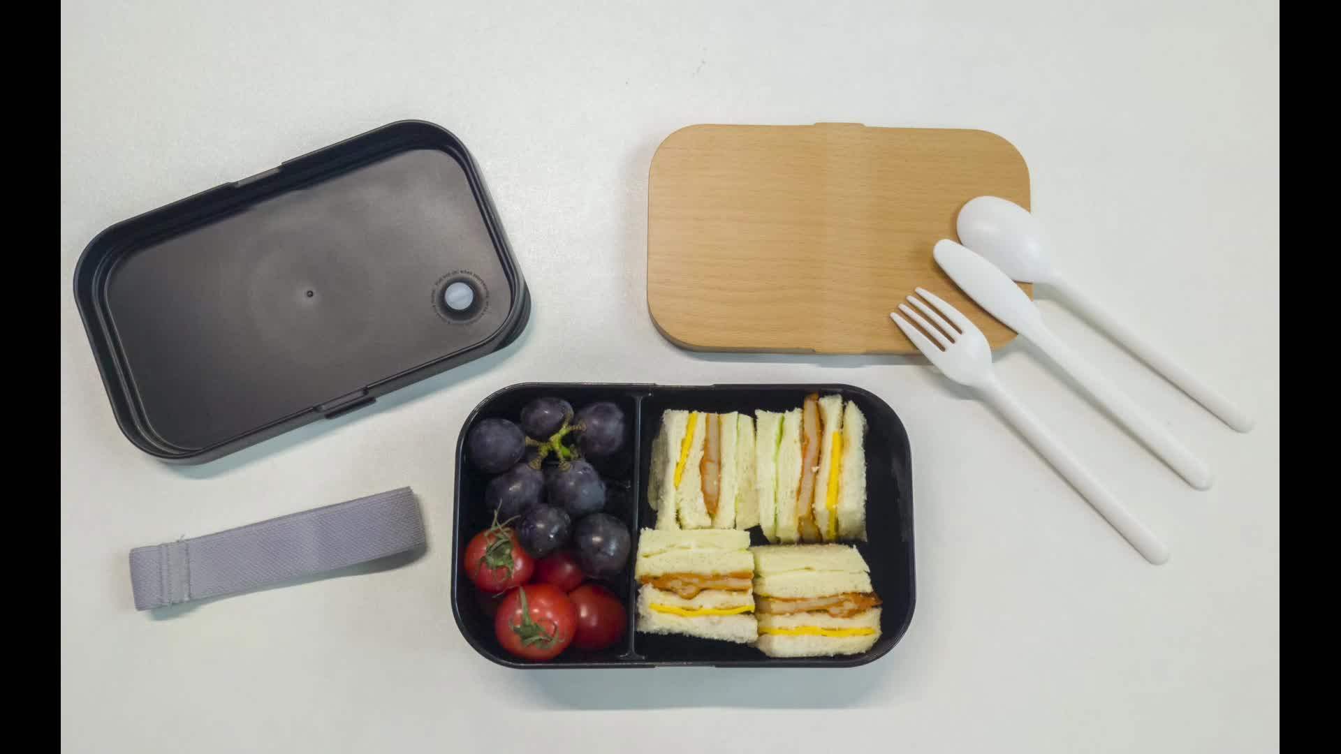 Eco-friendly Single Layer Lunch Box With Cutlery Set And Divider - Buy ...