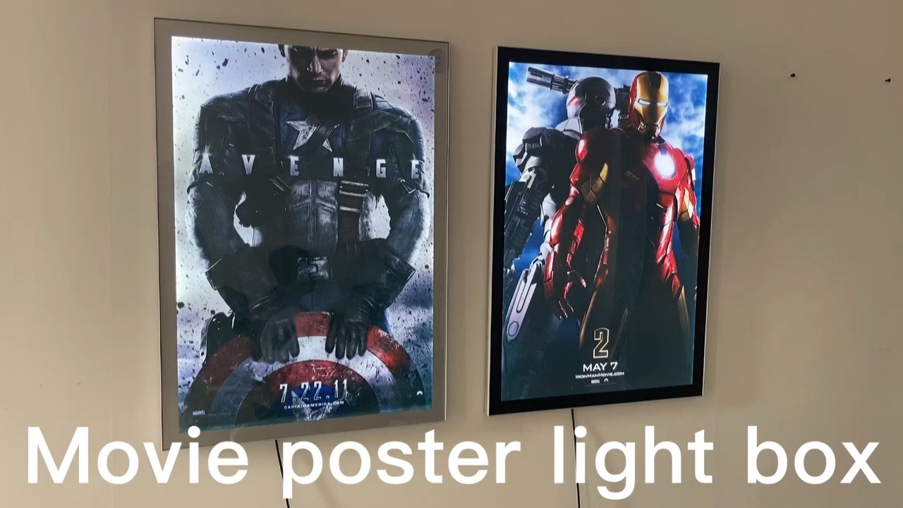 Indoor Advertising Led Light Up Lightbox Film Led Sign Home Theater Movie Poster Frame Light Box ...