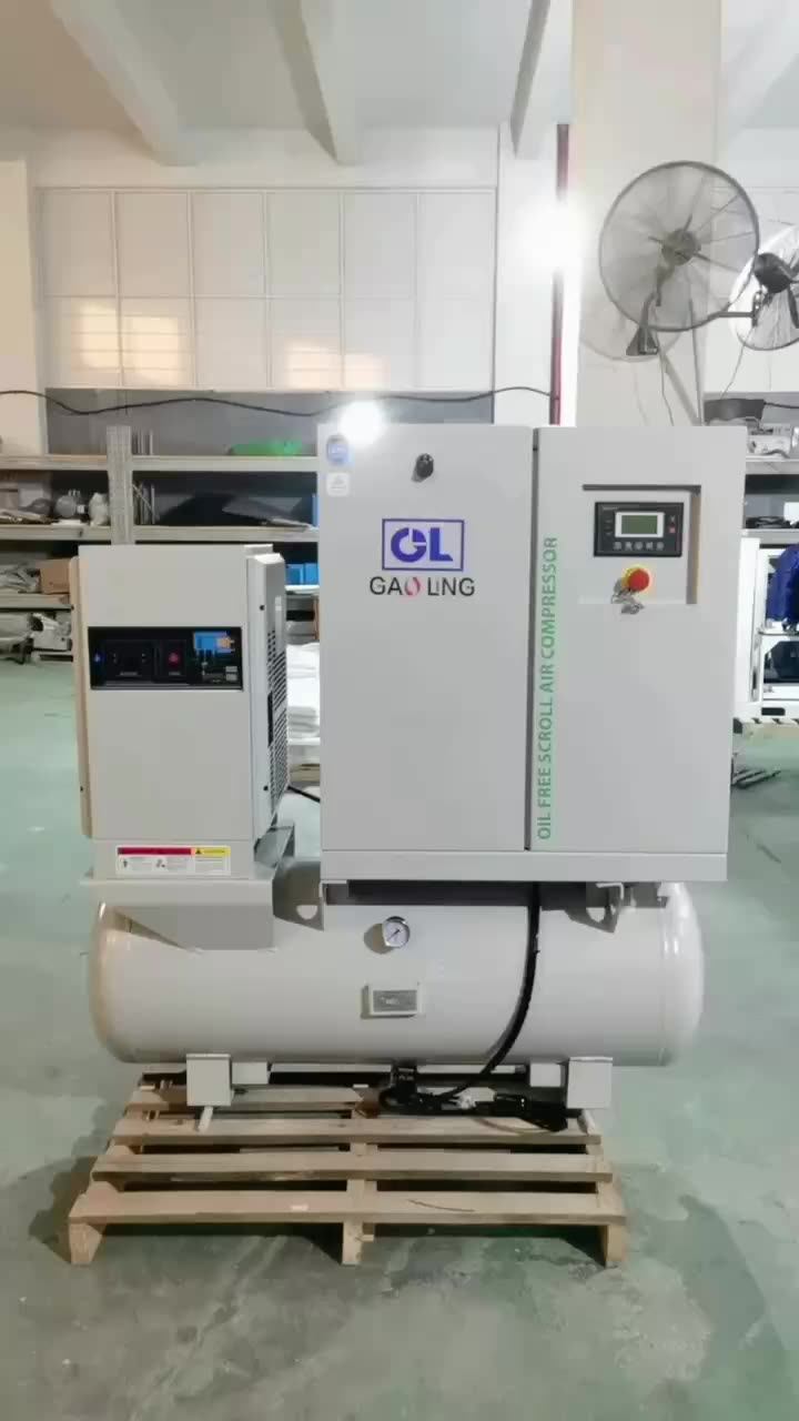 11kw 1140l/min 8bar Integrated Oil-free Scroll Air Compressor Permanent ...
