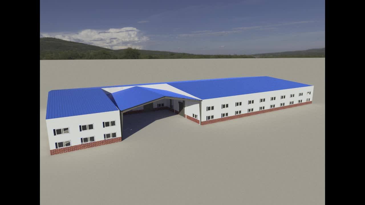 Custom Large Span Prefab Multiple Storeys Steel Frame Warehouses For ...