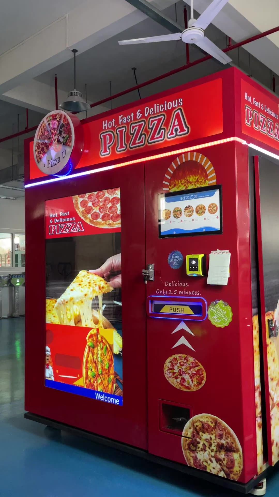 Hot Pizza Making Vending Machine With Bank Card Reader Outdoor Business ...