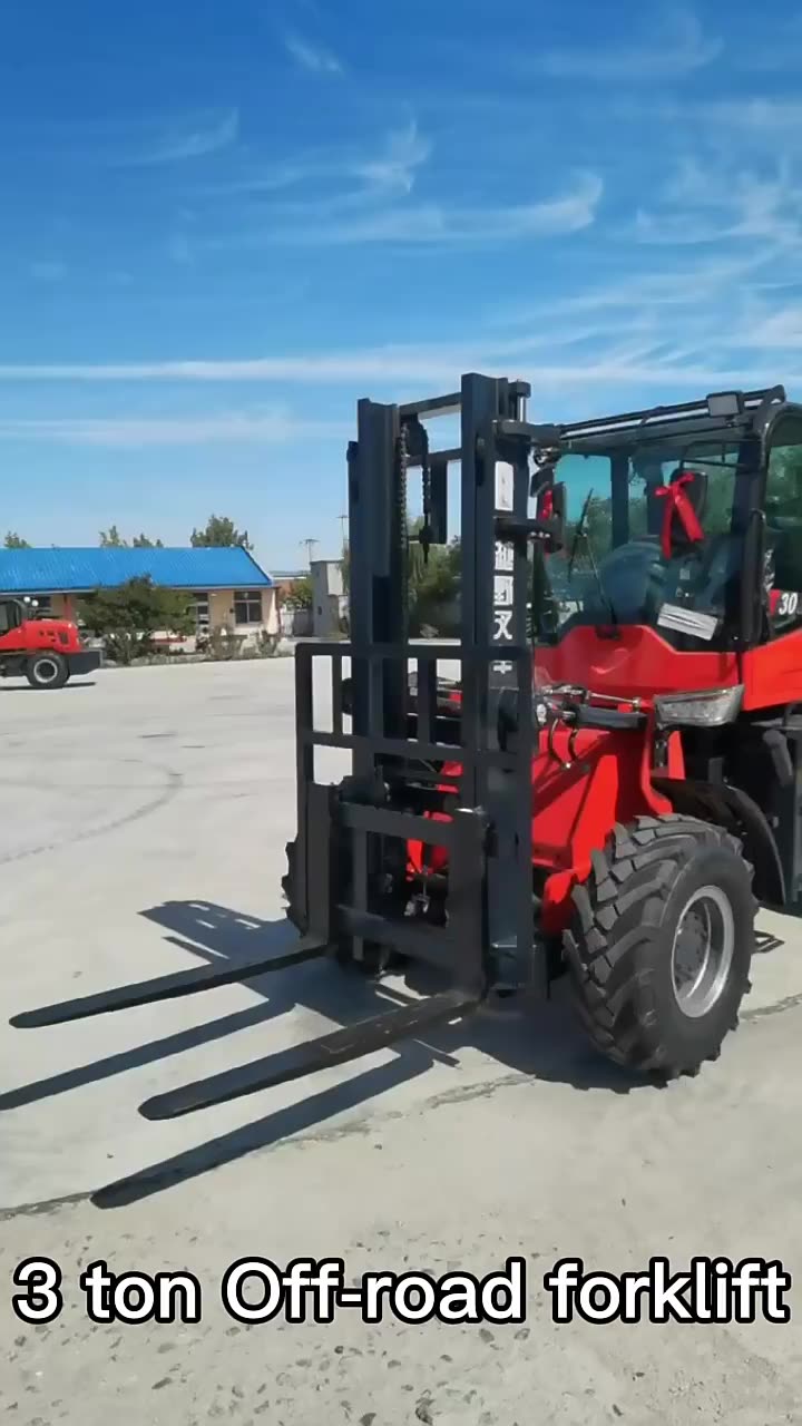 4wd All Terrain Forklift Articulated Frame 4x4 Off-road Forklift 3 Ton Mini Rough Terrain ...