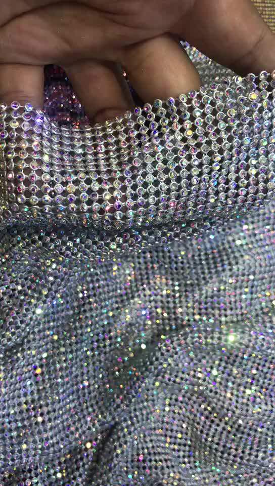 S093120*45cm Iron On Crystal Rhinestone Metal Mesh Diamond Rhinestone ...