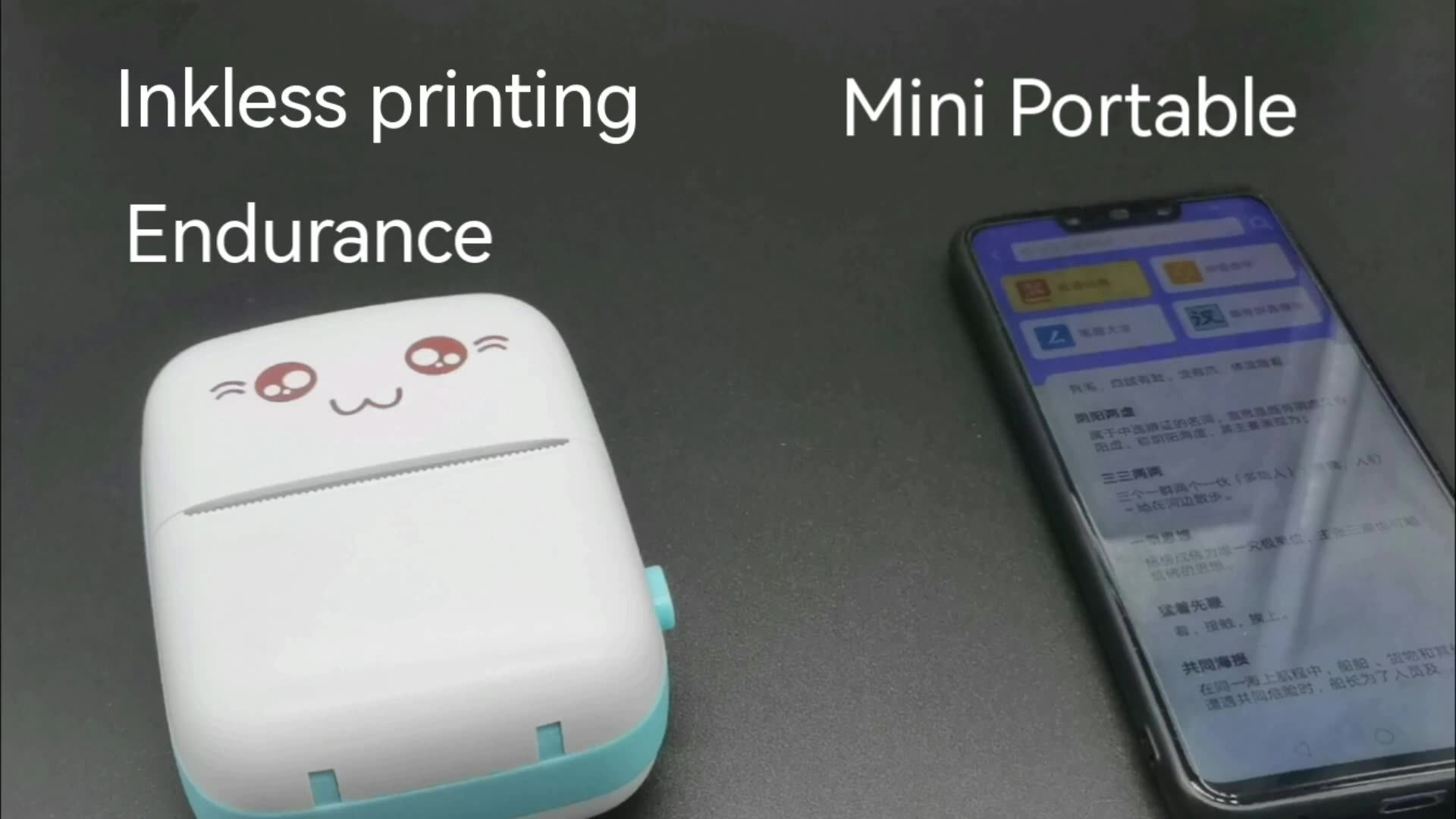 Mini Printer Portable Thermal Photo Label Printing Pocket Printer ...