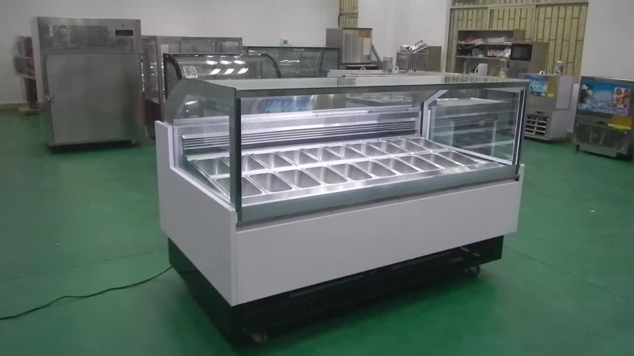 Italian Ice Cream Display Showcase With Round Pans Or Gelato Pans - Buy ...