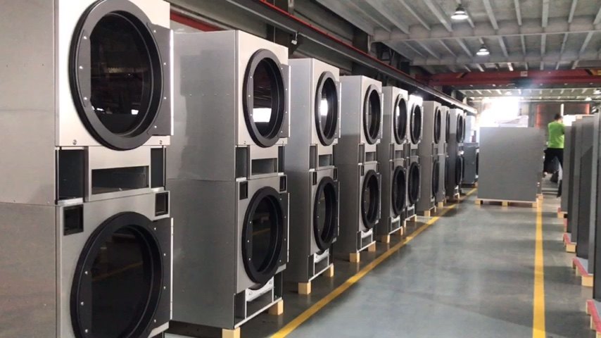 Brand New Fully Automatic Coin-operated Stainless Steel Stacked Clothes ...