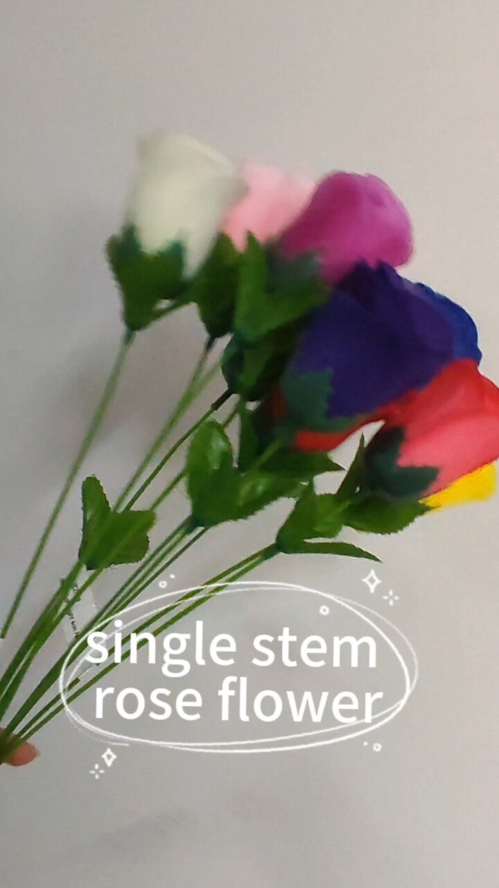 Single Stem Blue Rose Buds Flower Decorative Silk Flowers Flowers For ...