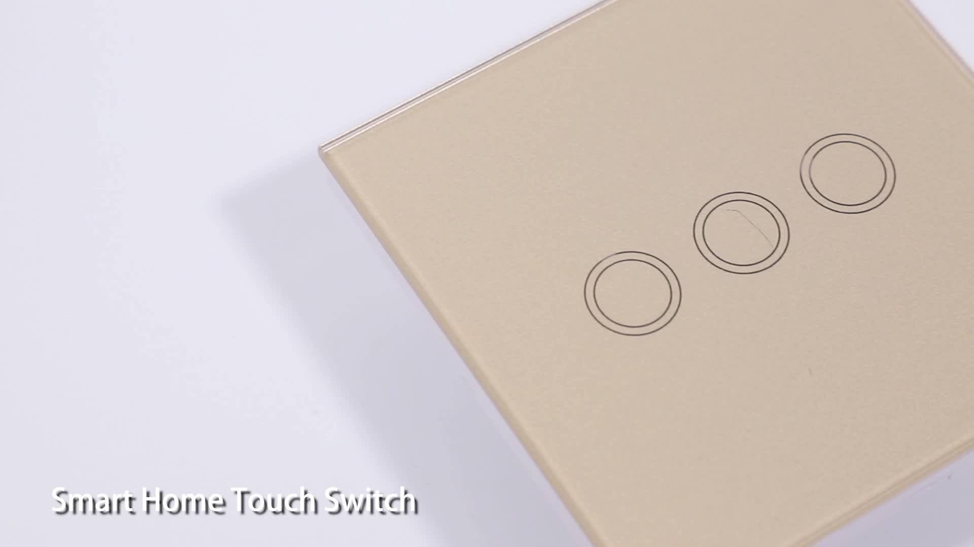 Tempered Glass Capacitive Smart Home Z Wave Wall Touch Screen Switch,3 ...